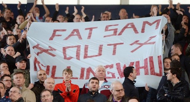 West Ham fans relieved as Big Sam smirks at Everton fans