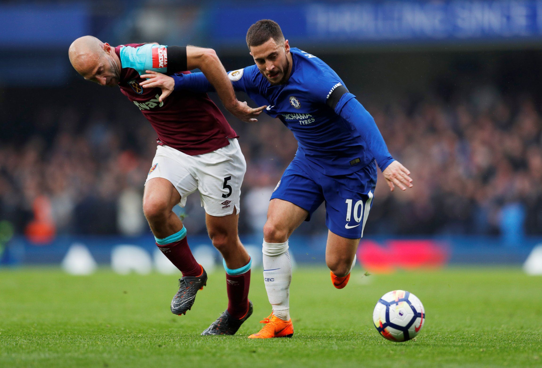 Hazard kept trying to make things happen in Chelsea's draw with West Ham