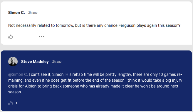 Steve Madeley issues update on WBA star Nathan Ferguson